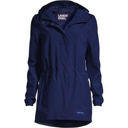 LANDS' END Wasserdichte Regenjacke SQUALL mit Packfach f&uuml;r Damen in Petite-Gr&ouml;&szlig;e, Damen, size: petite, Blau, Polyester, by Lands' End