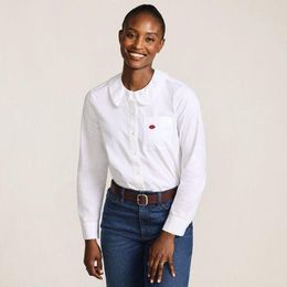 LANDS' END Lands' End x Lulu Guinness Lips Baumwollbluse f&uuml;r Damen in Petite-Gr&ouml;&szlig;e, Damen, size: petite, Wei&szlig;, Baumwolle, by Lands' End