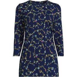 LANDS' END Supima-Shirt mit 3/4-&Auml;rmeln f&uuml;r Damen, Damen, size: regular, Blau, Baumwolle, by Lands' End
