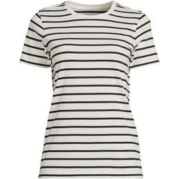 LANDS' END Supima Kurzarm-Shirt mit rundem Ausschnitt f&uuml;r Damen in Petite-Gr&ouml;&szlig;e, Damen, size: petite, Elfenbein, Baumwolle, by Lands' End