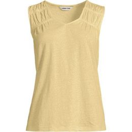 LANDS' END &Auml;rmelloses Soft FlowTop aus Leinenmix in Plus-Gr&ouml;&szlig;e, Damen, size: plus, Gelb, Leinen/Baumwolle Modal, by Lands' End