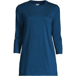LANDS' END Supima-Shirt mit 3/4-&Auml;rmeln f&uuml;r Damen in Plus-Gr&ouml;&szlig;e, Damen, size: plus, Blau, Baumwolle, by Lands' End