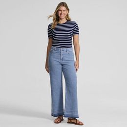 LANDS' END Recover Jeans High Waist mit weitem Bein in Petite-Gr&ouml;&szlig;e, Damen, size: petite, Blau, by Lands' End