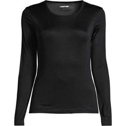 LANDS' END Seidenunterhemd mit Rundhalsausschnitt f&uuml;r Damen in Plus-Gr&ouml;&szlig;e, Damen, size: plus, Schwarz, Seide, by Lands' End