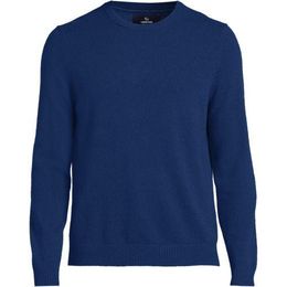 LANDS' END Kaschmirpullover mit rundem Ausschnitt f&uuml;r Herren, Herren, size: regular, Blau, Kaschmir, by Lands' End