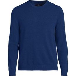 LANDS' END Kaschmirpullover mit rundem Ausschnitt f&uuml;r Herren, Herren, size: regular, Blau, Kaschmir, by Lands' End