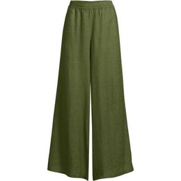 LANDS' END Premium Reinleinen-Palazzohose f&uuml;r Damen, Damen, size: regular, Gr&uuml;n, Leinen, by Lands' End