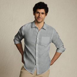 LANDS' END Premium Reinleinen-Hemd f&uuml;r Herren, Herren, size: regular, Gr&uuml;n, Leinen, by Lands' End