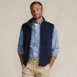 LANDS' END Anyweather Fleece-Weste f&uuml;r Herren, Herren, size: regular, Blau, Polyester, by Lands' End