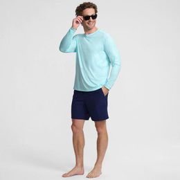 LANDS' END Langarm-Badeshirt f&uuml;r Herren, Herren, size: regular, Blau, by Lands' End
