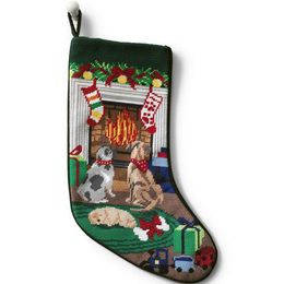 LANDS' END Gobelin-Weihnachtsstrumpf, Damen, size: regular, Sonstige, Baumwolle/Wolle, by Lands' End