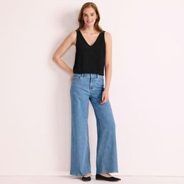 LANDS' END Recover Jeans High Waist mit extraweitem Bein f&uuml;r Damen, Damen, size: regular, Blau, Elasthan/Baumwoll-Mischung/Polyester-Mischung, by Lands' End