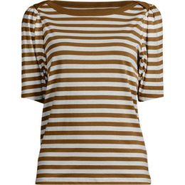LANDS' END Supima-Shirt mit U-Boot-Ausschnitt f&uuml;r Damen in Plus-Gr&ouml;&szlig;e, Damen, size: plus, Braun, Baumwolle, by Lands' End