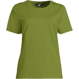 LANDS' END Supima T-Shirt mit Rundhalsausschnitt f&uuml;r Damen, Damen, size: regular, Gr&uuml;n, Baumwolle, by Lands' End