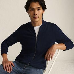 LANDS' END Merino-Cardigan mit Rei&szlig;verschluss f&uuml;r Herren, Herren, size: regular, Blau, Wolle, by Lands' End