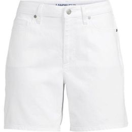 LANDS' END Soft Denim Mid Waist Jeansshorts 18 cm in Plus-Gr&ouml;&szlig;e, Damen, size: plus, Wei&szlig;, Baumwoll-Mischung, by Lands' End