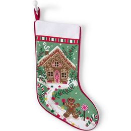 LANDS' END Gobelin-Weihnachtsstrumpf, Damen, size: regular, Muster, Baumwolle/Wolle, by Lands' End