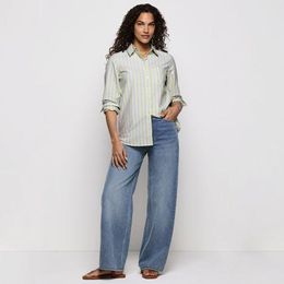 LANDS' END Mid Waist Baggy Jeans aus Baumwolle, Damen, size: regular, Blau, Baumwolle, by Lands' End