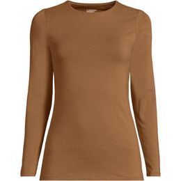 LANDS' END Shirt aus Baumwolle/Modal-Mix mit Rundausschnitt f&uuml;r Damen in Plus-Gr&ouml;&szlig;e, Damen, size: plus, Beige, Elasthan/Baumwolle Modal, by Lands' End
