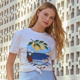 LANDS' END Grafik-Shirt f&uuml;r Damen, Damen, size: regular, Gelb, Baumwolle, by Lands' End