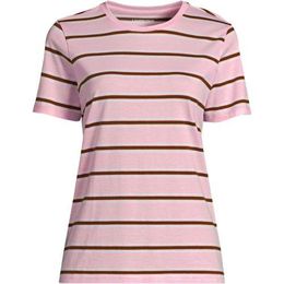 LANDS' END Supima Kurzarm-Shirt mit rundem Ausschnitt f&uuml;r Damen in Petite-Gr&ouml;&szlig;e, Damen, size: petite, Pink, Baumwolle, by Lands' End