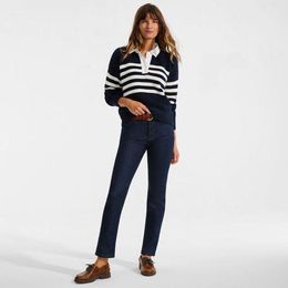 LANDS' END Straight Fit Recover Jeans Mid Waist, Damen, size: regular, Blau, Elasthan/Baumwoll-Mischung/Polyester-Mischung, by Lands' End