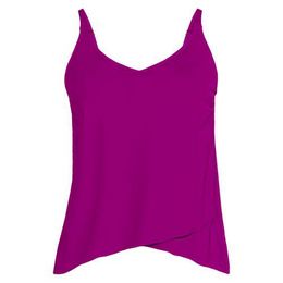 LANDS' END Tankinitop mit Tulpensaum chlorresistent f&uuml;r Damen, Damen, size: regular, Lila, Nylon-Mischung, by Lands' End