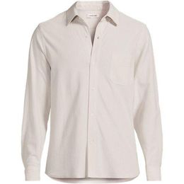 LANDS' END Langarm-Oxfordhemd aus Piqu&eacute;, Classic Fit, Herren, size: regular, Grau, Baumwolle, by Lands' End