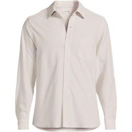 LANDS' END Langarm-Oxfordhemd aus Piqu&eacute;, Classic Fit, Herren, size: regular, Grau, Baumwolle, by Lands' End