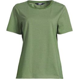LANDS' END Supima T-Shirt mit Rundhalsausschnitt f&uuml;r Damen, Damen, size: regular, Gr&uuml;n, Baumwolle, by Lands' End