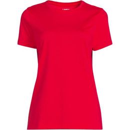 LANDS' END Supima Kurzarm-Shirt mit rundem Ausschnitt f&uuml;r Damen in Petite-Gr&ouml;&szlig;e, Damen, size: petite, Pink, Baumwolle, by Lands' End