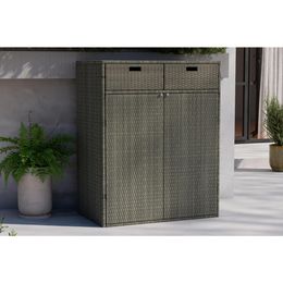 Ambia Garden Gartenkommode, Braun, Grau, Metall, Kunststoff, 2 Schublade(n) Schubladen, 90x113x55 cm, Gartenzubeh&ouml;r, Gartenkommoden & Gartenregale