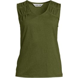 LANDS' END &Auml;rmelloses Soft FlowTop aus Leinenmix in Plus-Gr&ouml;&szlig;e, Damen, size: plus, Gr&uuml;n, Leinen/Baumwolle Modal, by Lands' End