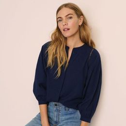 LANDS' END Bluse im Leinenmix f&uuml;r Damen, Damen, size: regular, Blau, Leinen/Viskose, by Lands' End