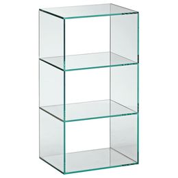 Xora Regal, Transparent, Glas, 2 F&auml;cher, 40x75x30 cm, in verschiedenen Gr&ouml;&szlig;en erh&auml;ltlich, Wohnzimmer, Regale, B&uuml;cherregale