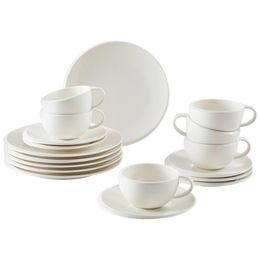 Villeroy & Boch Villeroy & Boch Kaffeeservice New Moon, Wei&szlig;, Keramik, 18-teilig, robust, Essen & Trinken, Geschirr, Geschirr-Sets, Kaffeeservice