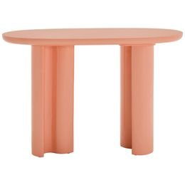 Novel Konsolentisch, Orange, Holzwerkstoff, oval, zylindrisch, 35x80x120 cm, Wohnzimmer, Wohnzimmertische, Konsolentische