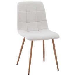 Stylife Stuhl, Natur, Beige, Metall, Textil, konisch, 45x87x55 cm, Esszimmer, St&uuml;hle, Esszimmerst&uuml;hle, Vierfu&szlig;st&uuml;hle