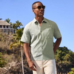 LANDS' END Crinkle-Hemd f&uuml;r Herren, Herren, size: regular, Gr&uuml;n, Wolle, by Lands' End