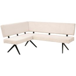 Livetastic Eckbank, Beige, Metall, Textil, 5-Sitzer, L-Form, 190x150 cm, Esszimmer, B&auml;nke, Eckb&auml;nke
