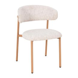 Livetastic Stuhl, Beige, Holz, Metall, Textil, Pappel, Sperrholz, Rundrohr, 55x80x57 cm, Esszimmer, St&uuml;hle, Esszimmerst&uuml;hle, Vierfu&szlig;st&uuml;hle