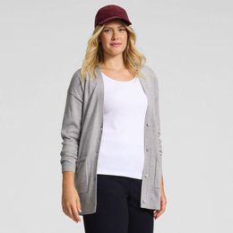 LANDS' END Langer Merino-Cardigan f&uuml;r Damen in Petite-Gr&ouml;&szlig;e, Damen, size: petite, Grau, Wolle, by Lands' End
