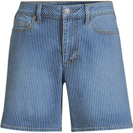 LANDS' END Soft Denim Mid Waist Jeansshorts 18 cm in Plus-Gr&ouml;&szlig;e, Damen, size: plus, Blau, Baumwoll-Mischung, by Lands' End