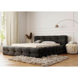 Boxxx Polsterbett, Anthrazit, Textil, Birke, Schichtholz, 160x200 cm, Bettkasten, gepolstertes Kopfteil, in verschiedenen Gr&ouml;&szlig;en erh&auml;ltlich, Schlafzimmer, Betten, Polsterbetten