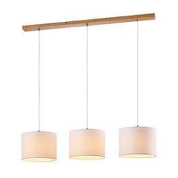 Marama H&auml;ngeleuchte Sofia, Wei&szlig;, Esche, Holz, Metall, Textil, Eiche, vollmassiv, Uni,Uni, rund,rund, 25x150x100 cm, RoHS, CE, Lampen & Leuchten, Innenbeleuchtung, H&auml;ngelampen, Pendelleuchten
