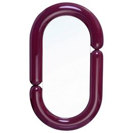 Mid.you Wandspiegel, Bordeaux, Glas, Holzwerkstoff, oval, 40x70x4.2 cm, senkrecht montierbar, Spiegel, Wandspiegel