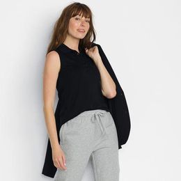 LANDS' END &Auml;rmelloses Supima-Poloshirt f&uuml;r Damen, Damen, size: regular, Schwarz, Baumwolle, by Lands' End