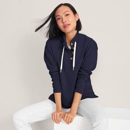 LANDS' END Pullover SERIOUS SWEATS mit Knopfleiste f&uuml;r Damen, Damen, size: regular, Blau, Baumwoll-Mischung/Polyester-Mischung, by Lands' End
