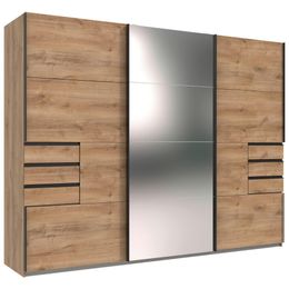 P & B Schiebet&uuml;renschrank, Eiche, Klar, Glas, Holzwerkstoff, 6 F&auml;cher, 6 Schublade(n) Schubladen, 270x208x64 cm, BQ - B&uuml;ndnis f&uuml;r Qualit&auml;t, Made in Germany, DIN EN ISO 9001, Schlafzimmer, Kleiderschr&auml;nke, Schwebet&uuml;renschr&auml;nke