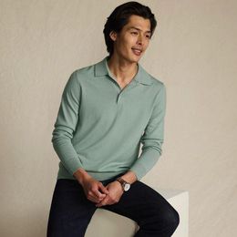 LANDS' END Merino-Polopullover f&uuml;r Herren, Herren, size: regular, Rot, Wolle, by Lands' End